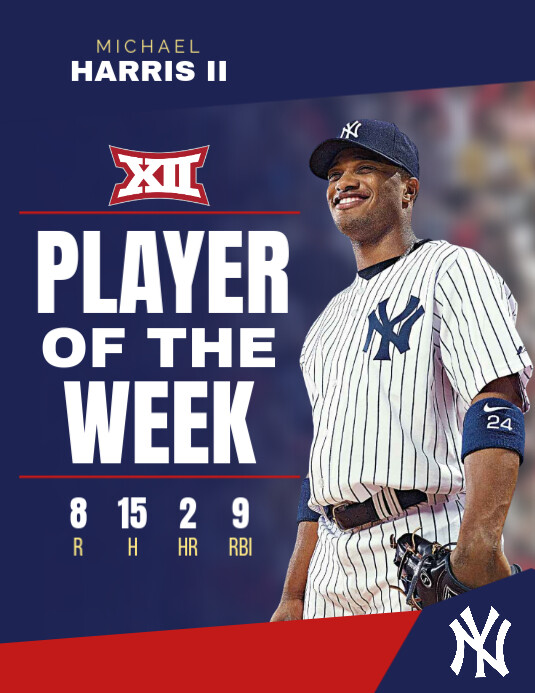 Copy of Purple Professional Baseball Player Of The Week Flyer (us ...