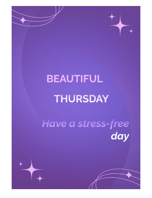 Plantilla de Purple Professional Beautiful Thursday Flyer | PosterMyWall