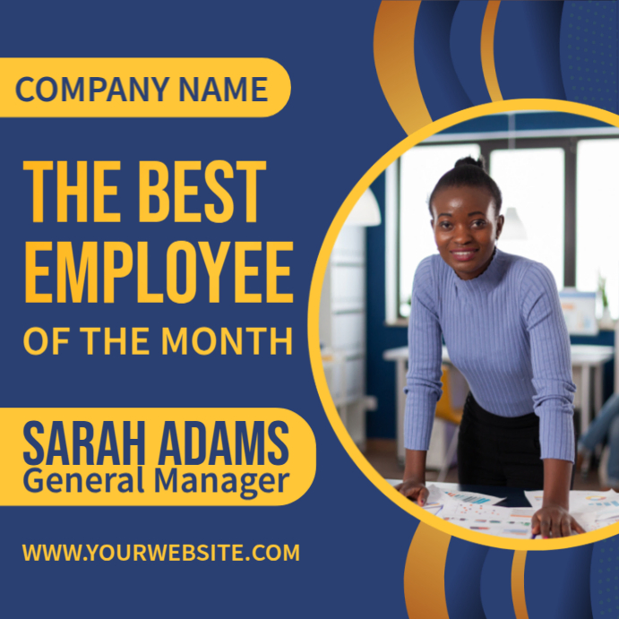 Plantilla de Purple Professional Best Employee Of The Month Instagram ...