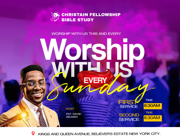 Purple Professional Bible Study, Church, Revi Template | PosterMyWall