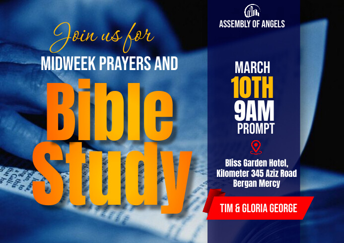 Purple Professional Bible Study A4 Template | PosterMyWall