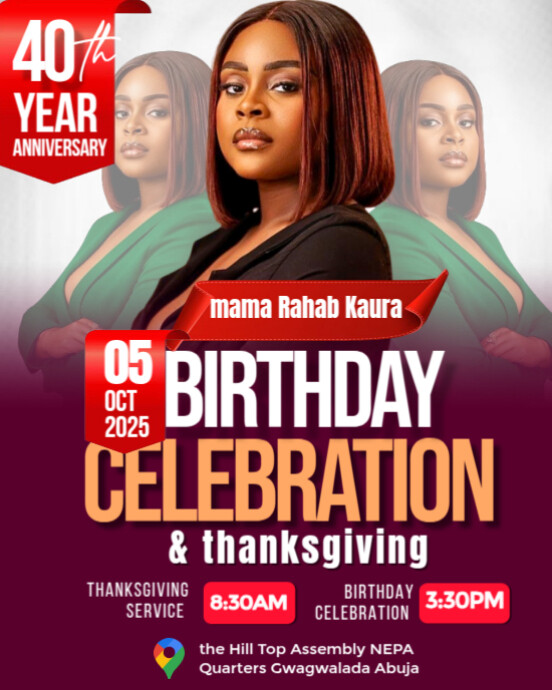 Copy of Purple Professional Birthday Invitation Card Instagram Portrait ...