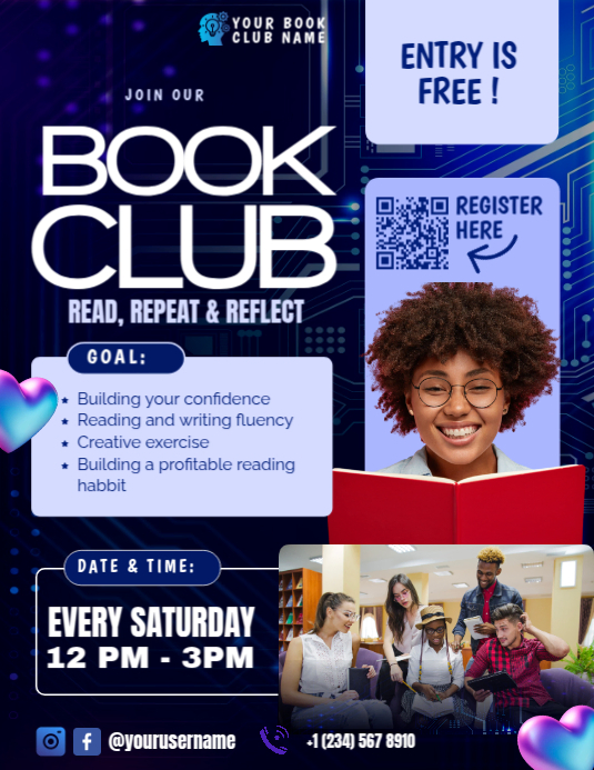 Copy of Purple Professional Book Club Flyer (us Letter) | PosterMyWall