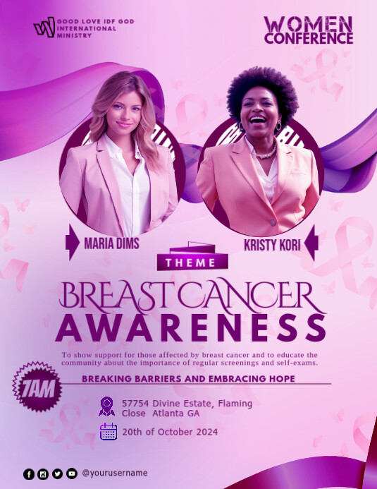 Copy of Purple Professional Breast Cancer Conference Flyer (us Letter ...