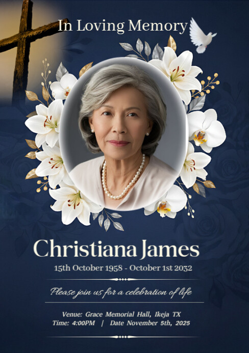 Plantilla de Purple Professional Burial Flyer A5 | PosterMyWall