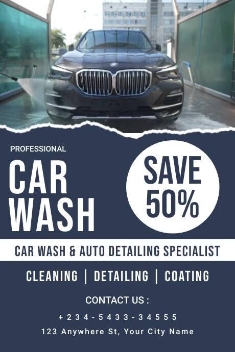 Purple Professional Car Wash Poster Template | PosterMyWall
