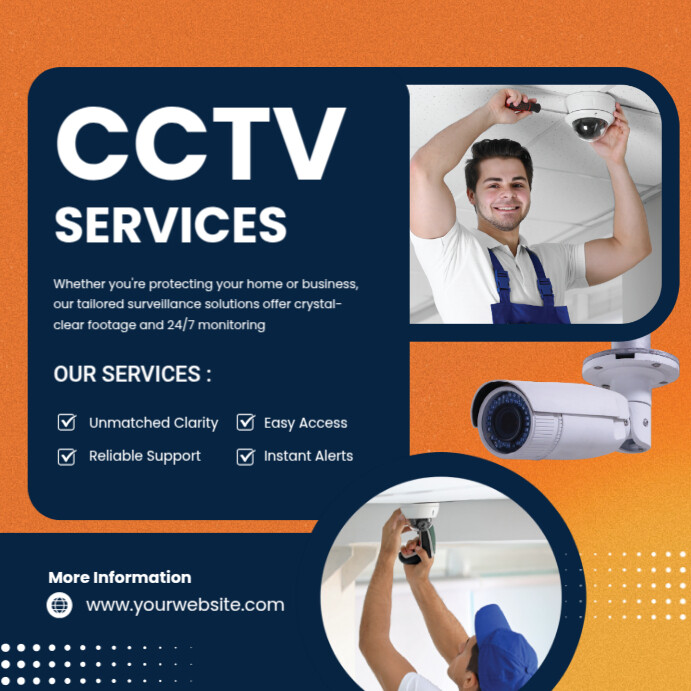 Purple Professional Cctv Solutions Instagram Post Template | PosterMyWall