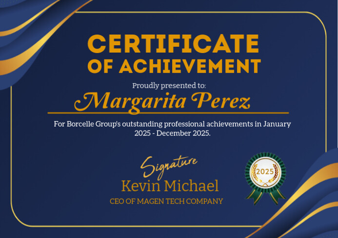 Purple Professional Certificate Of Achievement A4 Template | PosterMyWall
