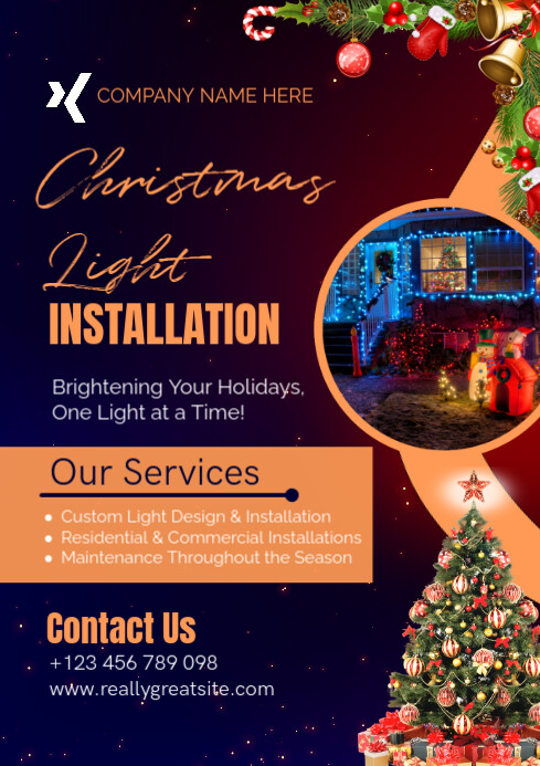 Copy of Purple Professional Christmas Light Installation Services ...