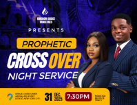 Blue Professional Church Cross Over Service Flyers Flyer (us Letter ...