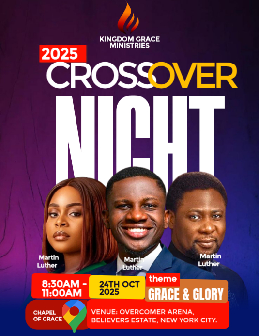 Purple Professional Church Cross Over Service Flyers Flyer (us Letter ...