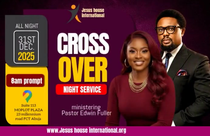 Purple Professional Church Cross Over Service Tabloid Template ...