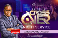 Black Professional Church Cross Over Service Flyers Poster Template ...