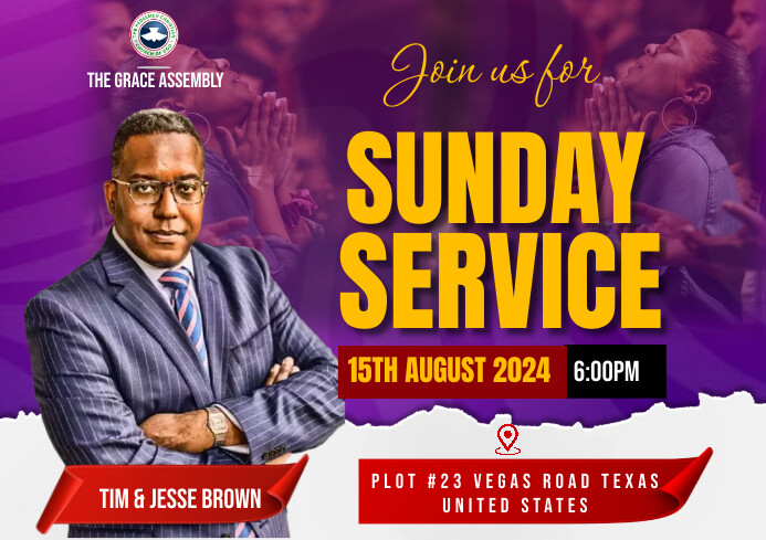 Purple Professional Church Flyers A4 Template | PosterMyWall