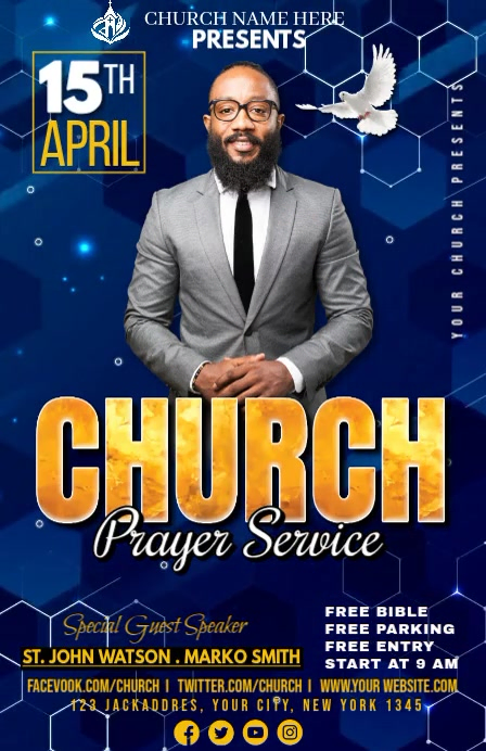 Purple Professional Church Half Page Wide Template | PosterMyWall