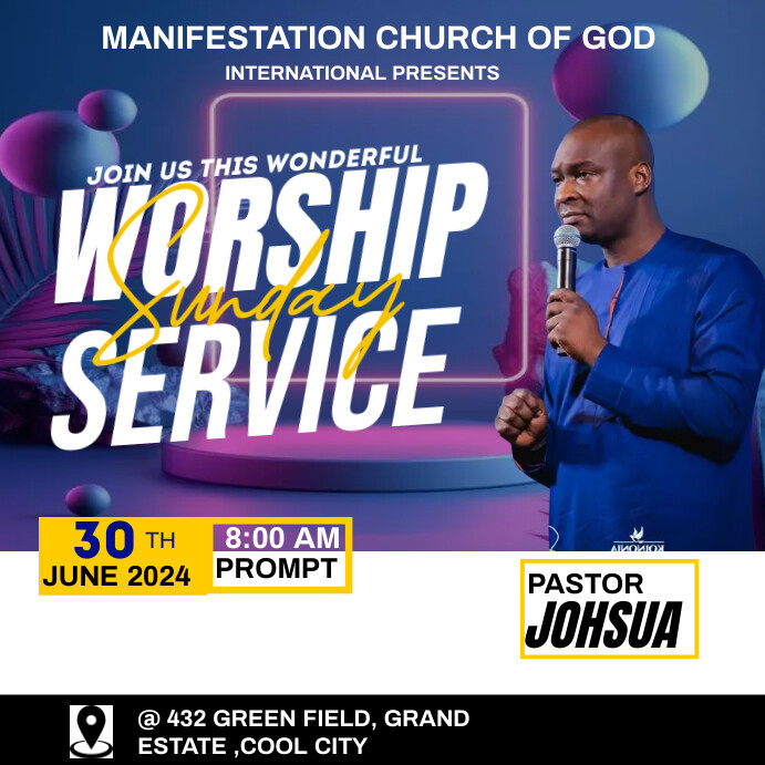 Purple Professional Church Instagram Post Template | PosterMyWall