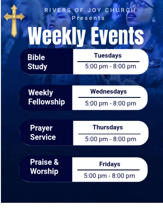 Purple Professional Church Weekly Events Flyer Template | PosterMyWall