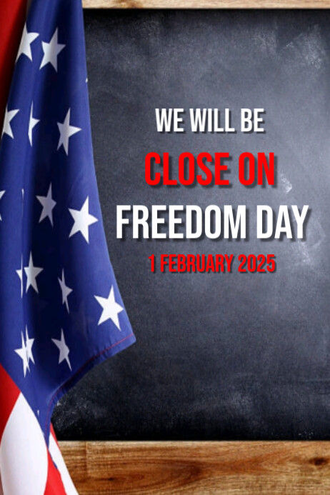 Purple Professional Close For Freedom Day Poster Template | PosterMyWall