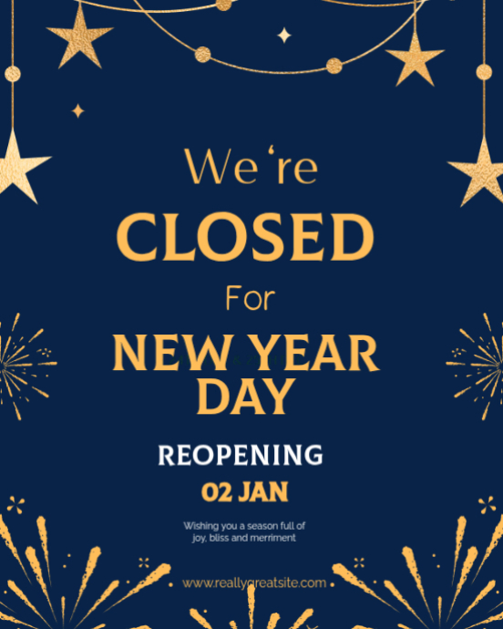 Purple Professional Closed For The New Year Day/new Year Day Closure ...