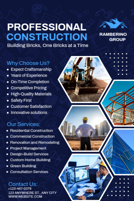 Copy of Purple Professional Construction Services Flyer Poster ...
