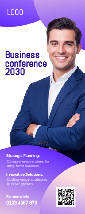 Copy of Purple Professional Corporate Conference Template Roll Up ...