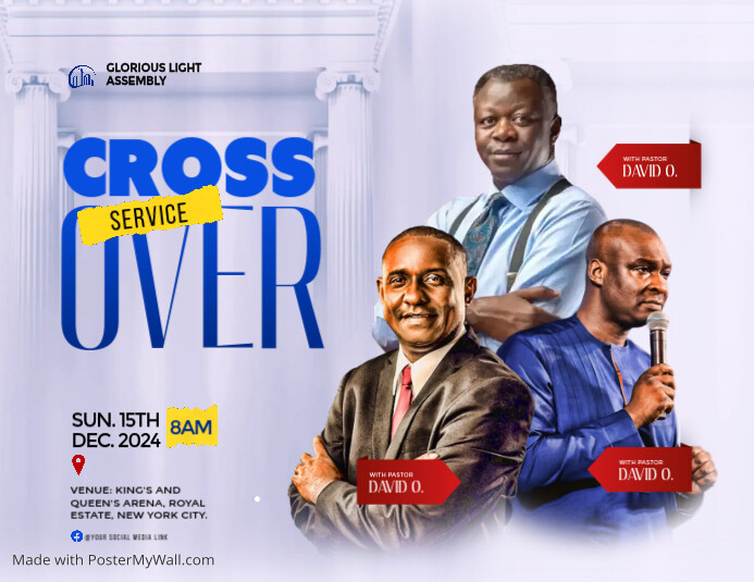 Copy of Purple Professional Crossover Church Flyer/ Crossover Design ...