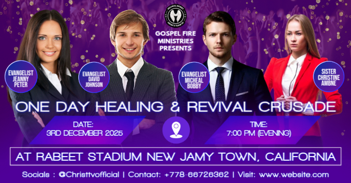 Purple Professional Crusade template in English | PosterMyWall