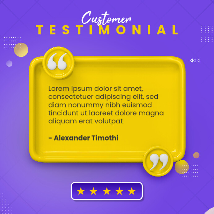 Copy of Purple Professional Customer Testimonial Social Media Post ...