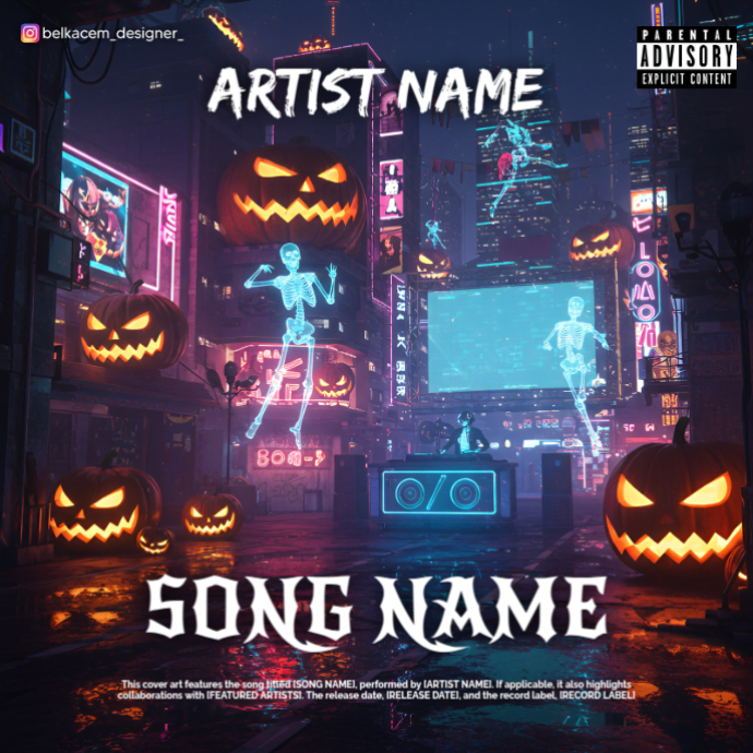 Purple Professional Cyber-halloween Album Cover Template | PosterMyWall