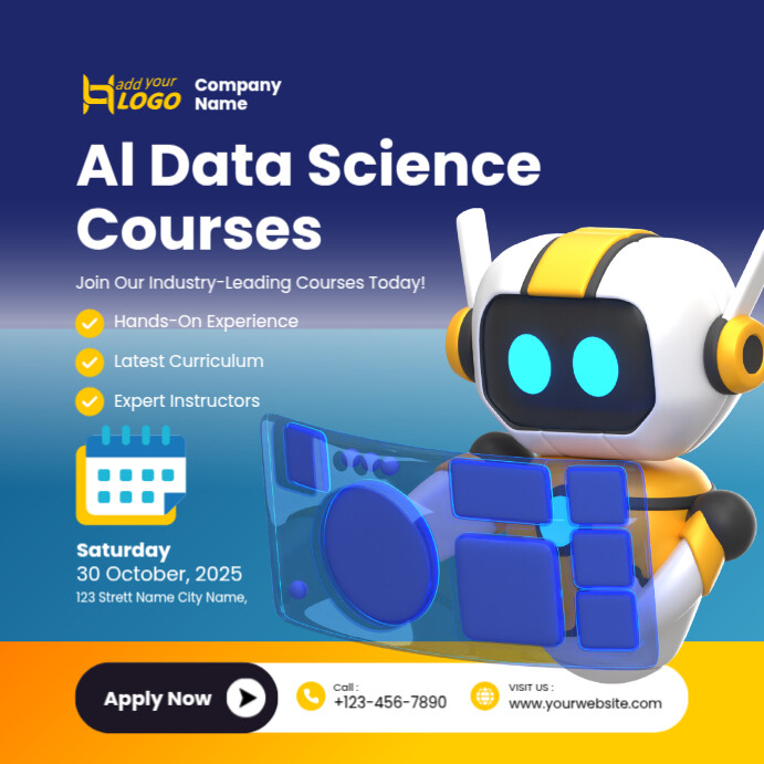 Purple Professional Deep Learning Course Instagram Post Template ...