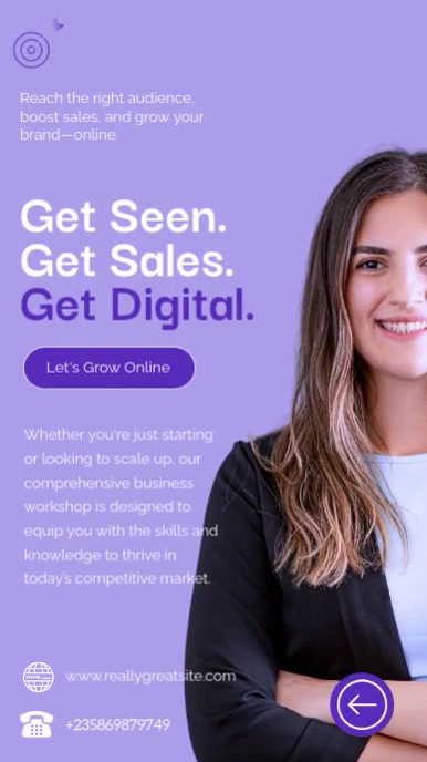 Purple Professional Digital Marketing Instagram Reel Template ...