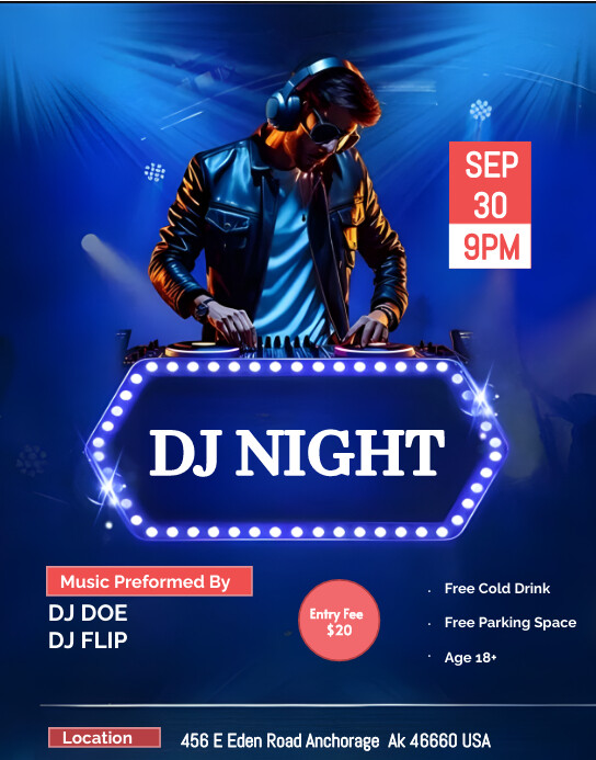 Modèle Purple Professional Dj Night Poster/wallboar | PosterMyWall