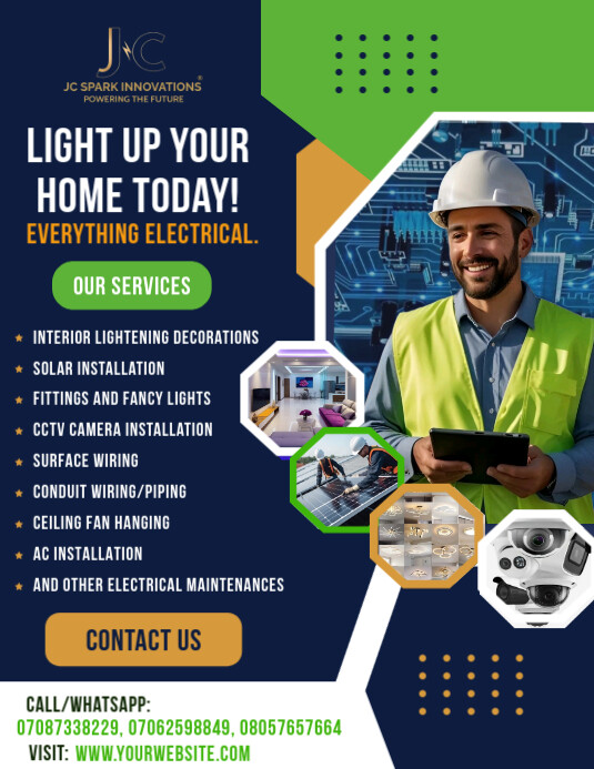 Purple Professional Electrical And Electronic Service Template Flyer ...