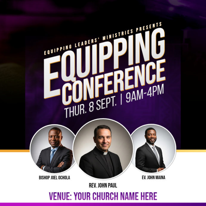 Purple Professional Equipping Leadership Conference Flyer Template ...