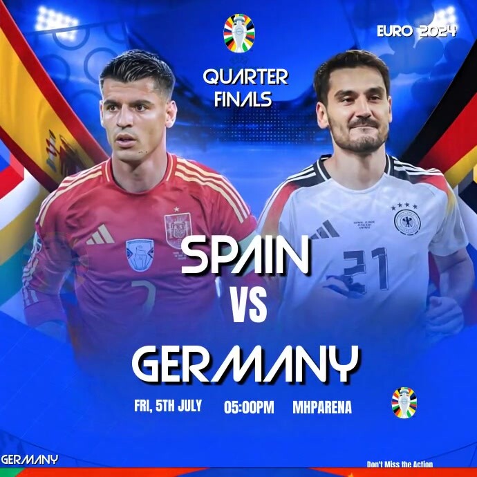 Purple Professional Euro 2024 Spain Vs German Template | PosterMyWall