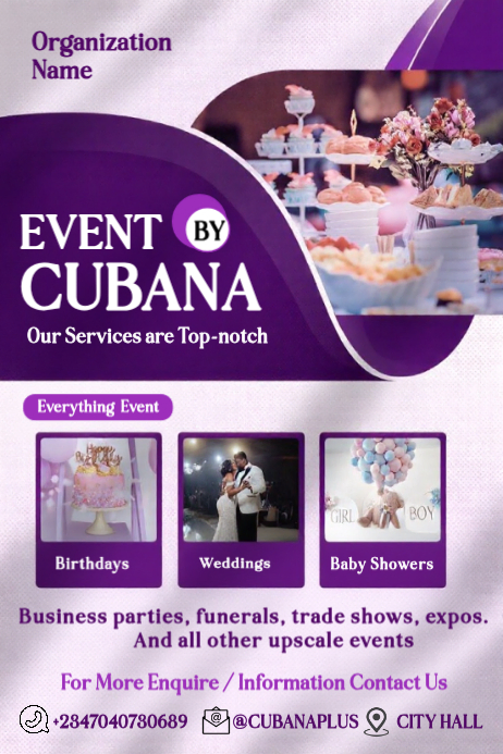 Purple Professional Events Planner Poster Template | PosterMyWall