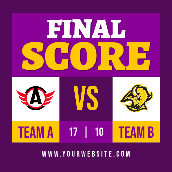 Copy of Purple Professional Final Score Instagram Post | PosterMyWall
