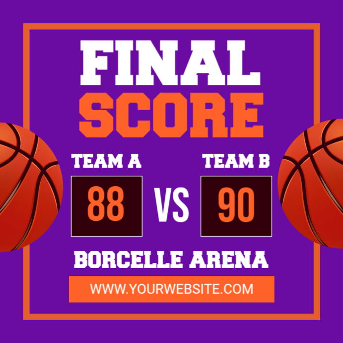 Purple Professional Final Score Instagram Post Template | PosterMyWall