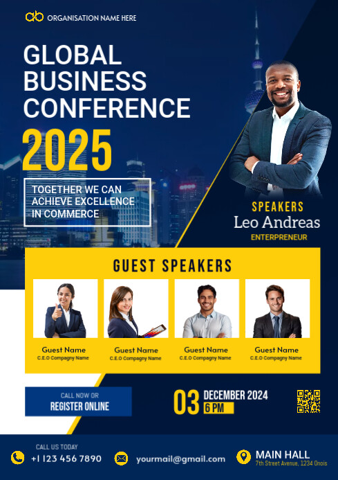 Purple Professional Flyer Conference A4 Template | PosterMyWall