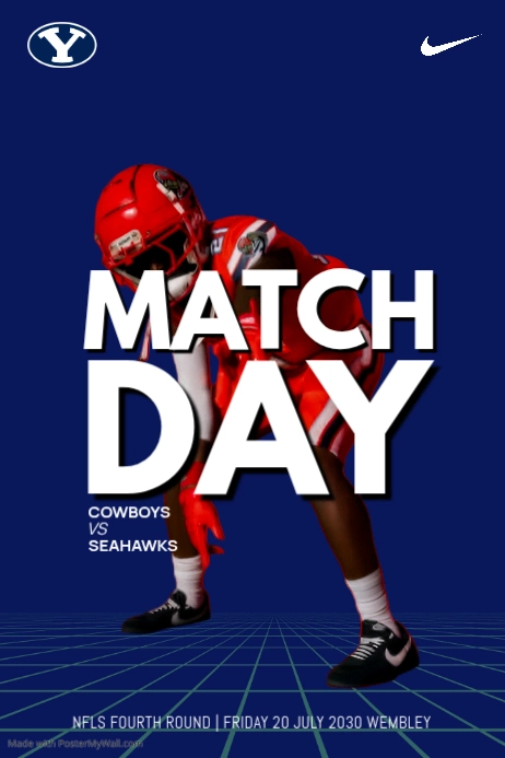 Purple Professional Football Gameday Poster Template | PosterMyWall