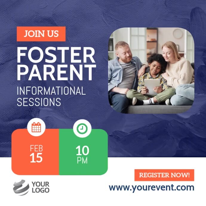 Purple Professional Foster Parent Facebook Instagram Post Template ...