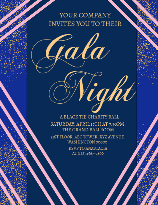 Purple Professional Gala Party Flyer (us Letter) Template | PosterMyWall