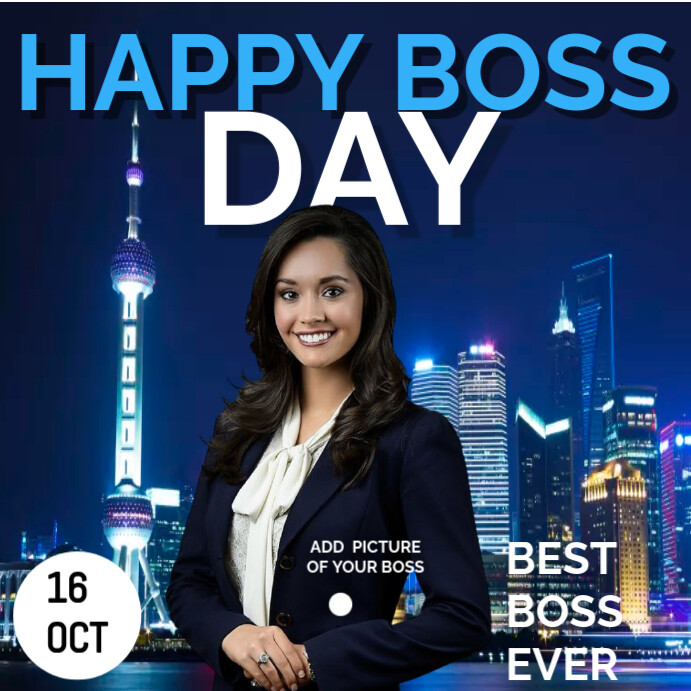 Plantilla de Purple Professional Happy Boss Day Instagram Post ...