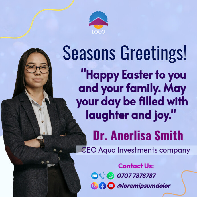Purple Professional Happy Easter Corporate Wishes Ceo Message Facebook ...
