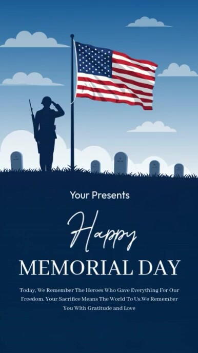 Purple Professional Happy Memorial Day Instagram Story Template ...