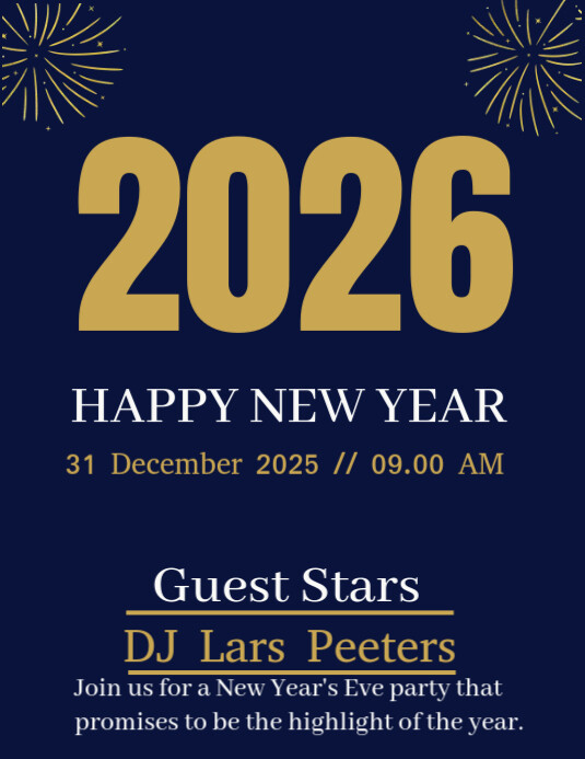 Purple Professional Happy New Year 2026 Flyer (us Letter) Template ...