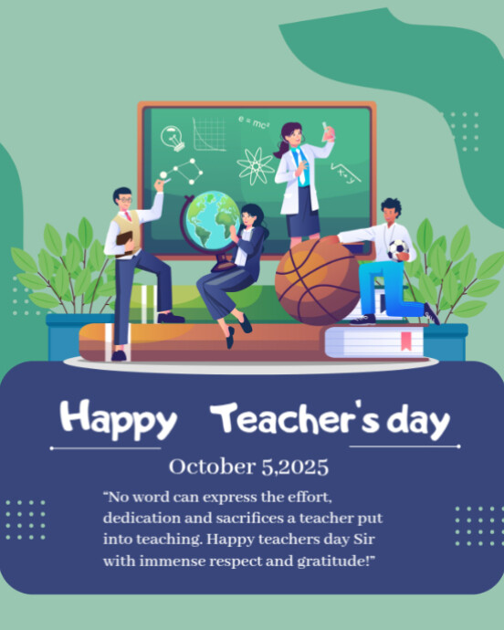 Purple Professional Happy Teacher's Day October 5th 2025 Instagram ...