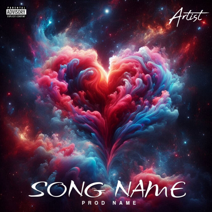 Purple Professional Heart Album Cover Artwork Album Cover Template ...