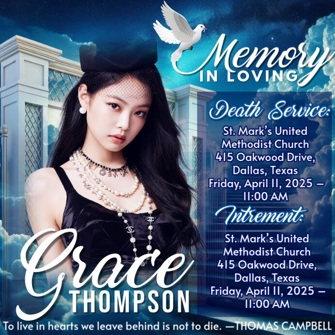Purple Professional Heaven Gate Memorial Funeral Announcement Flyer ...