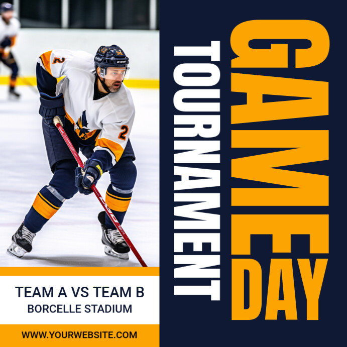 Purple Professional Hockey Game Day Instagram Post Template | PosterMyWall